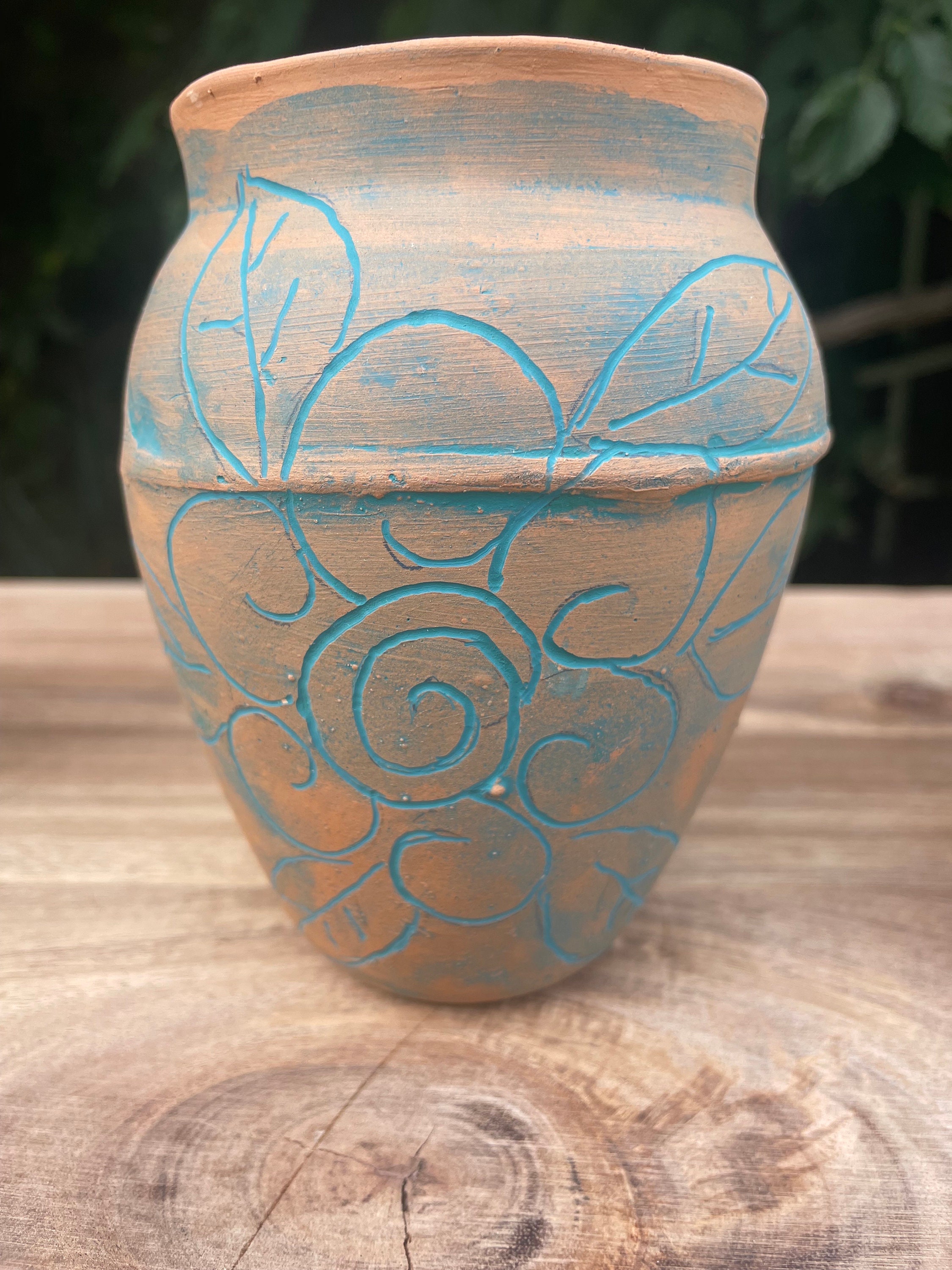 Hand Painted Mexican Clay Cups/ Cantarito De Barro/ Floral Design - Etsy