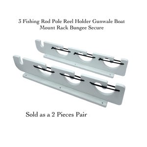 3 Fishing Rod Pole Adjustable Reel Holder Gunwale Boat Mount Rack ...