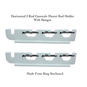 3 Fishing Rod Pole Adjustable Reel Holder Gunwale Boat Mount Rack ...