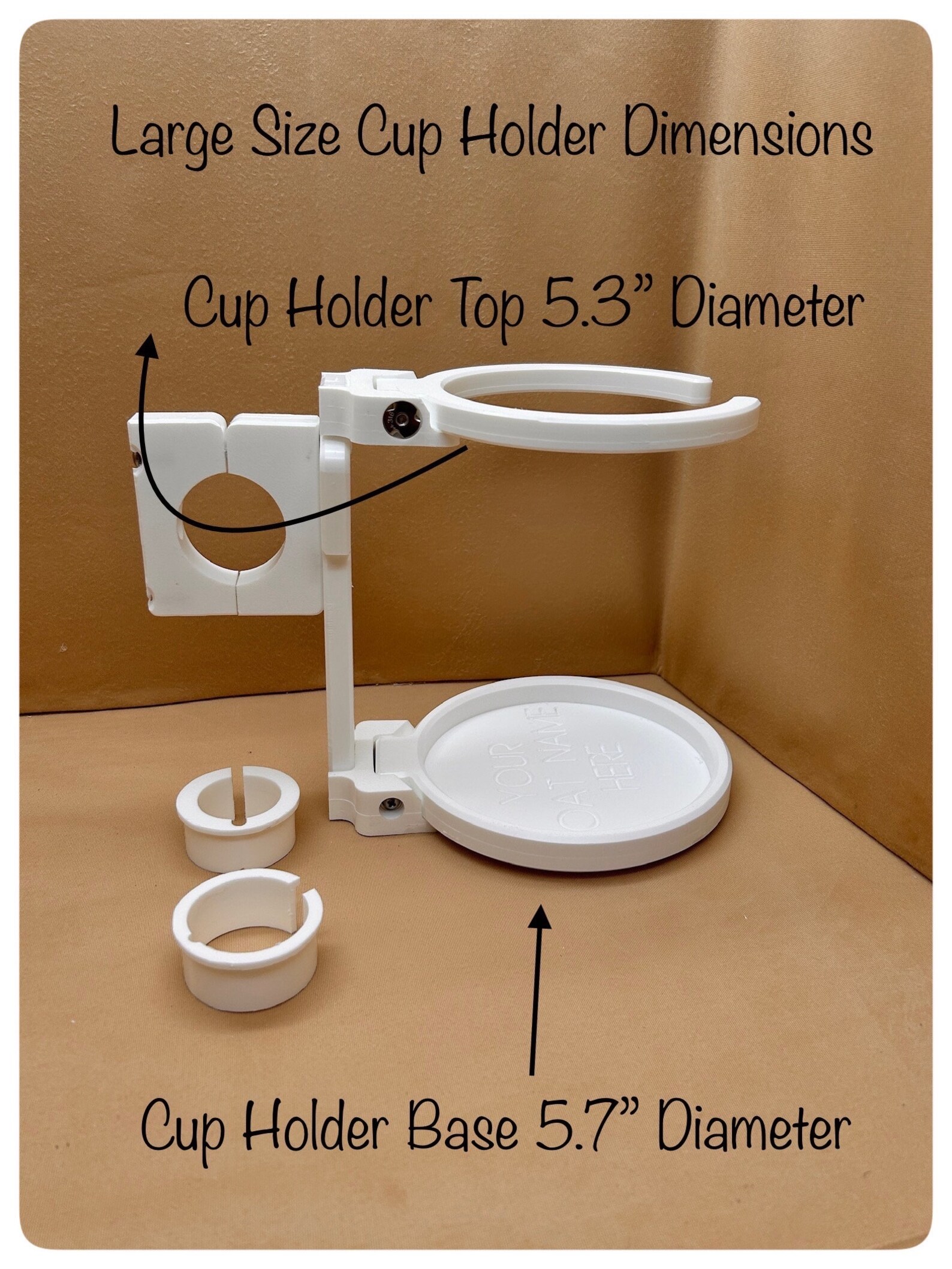 Cup Holder Starboard Horizontal Rail Mounted Folding in Small, Medium ...
