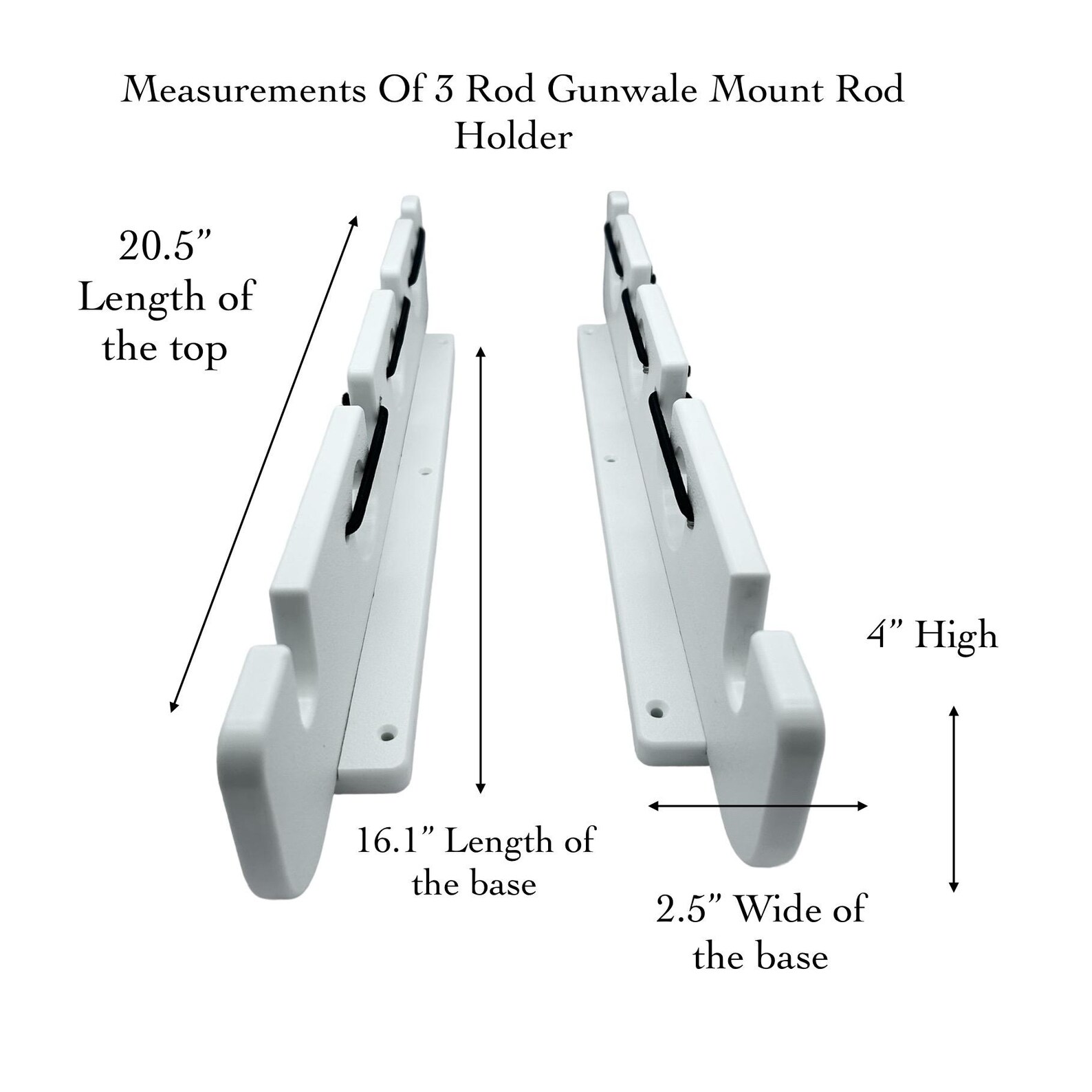 3 Fishing Rod Pole Adjustable Reel Holder Gunwale Boat Mount Rack ...