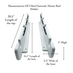 3 Fishing Rod Pole Adjustable Reel Holder Gunwale Boat Mount Rack ...