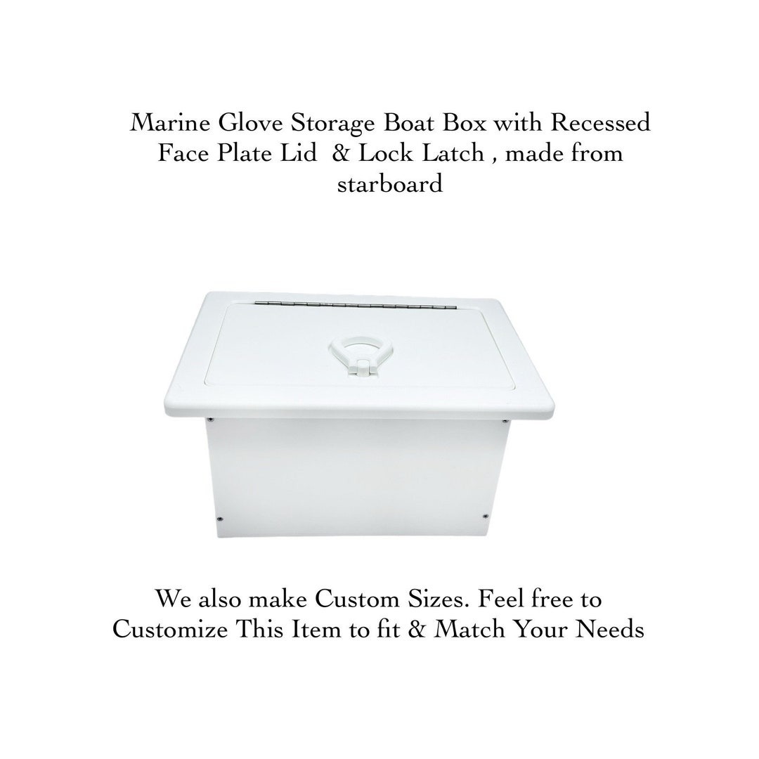 Marine Glove Storage Boat Box With Recess Plate & Lock Latch Lid Made ...