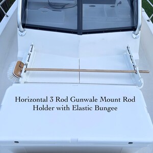 3 Fishing Rod Pole Adjustable Reel Holder Gunwale Boat Mount Rack ...