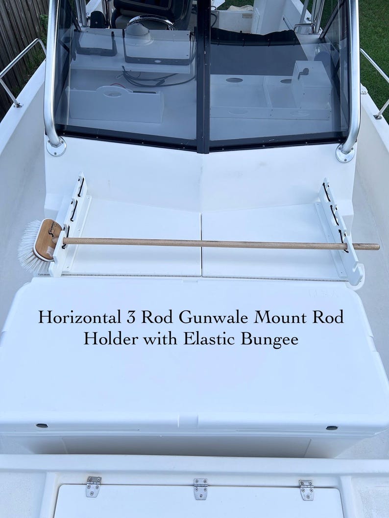 3 Fishing Rod Pole Adjustable Reel Holder Gunwale Boat Mount Rack ...