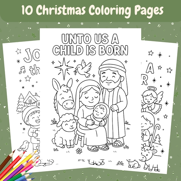Shepherds Colouring Page - Etsy
