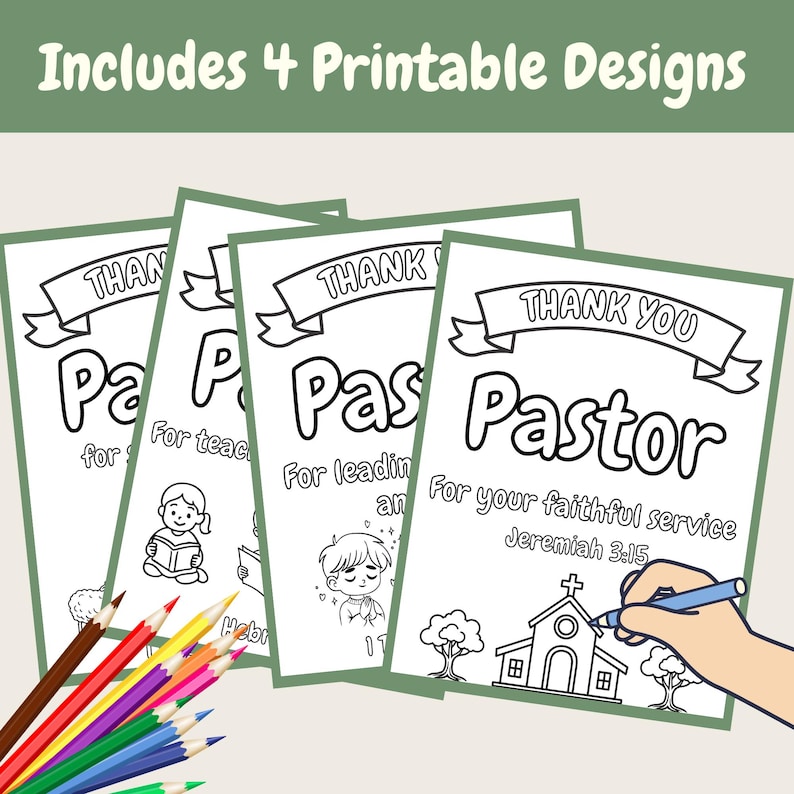 Pastor Appreciation Gift, Thank You Pastor, Christian Coloring Pages ...