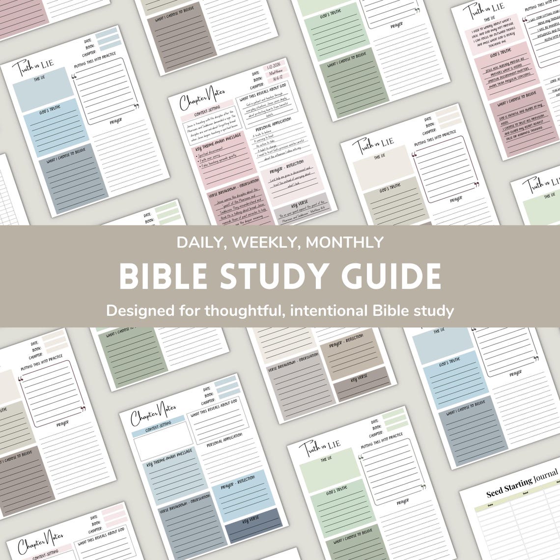 Printable Bible Study Notes, Scripture Journal Template (digital ...