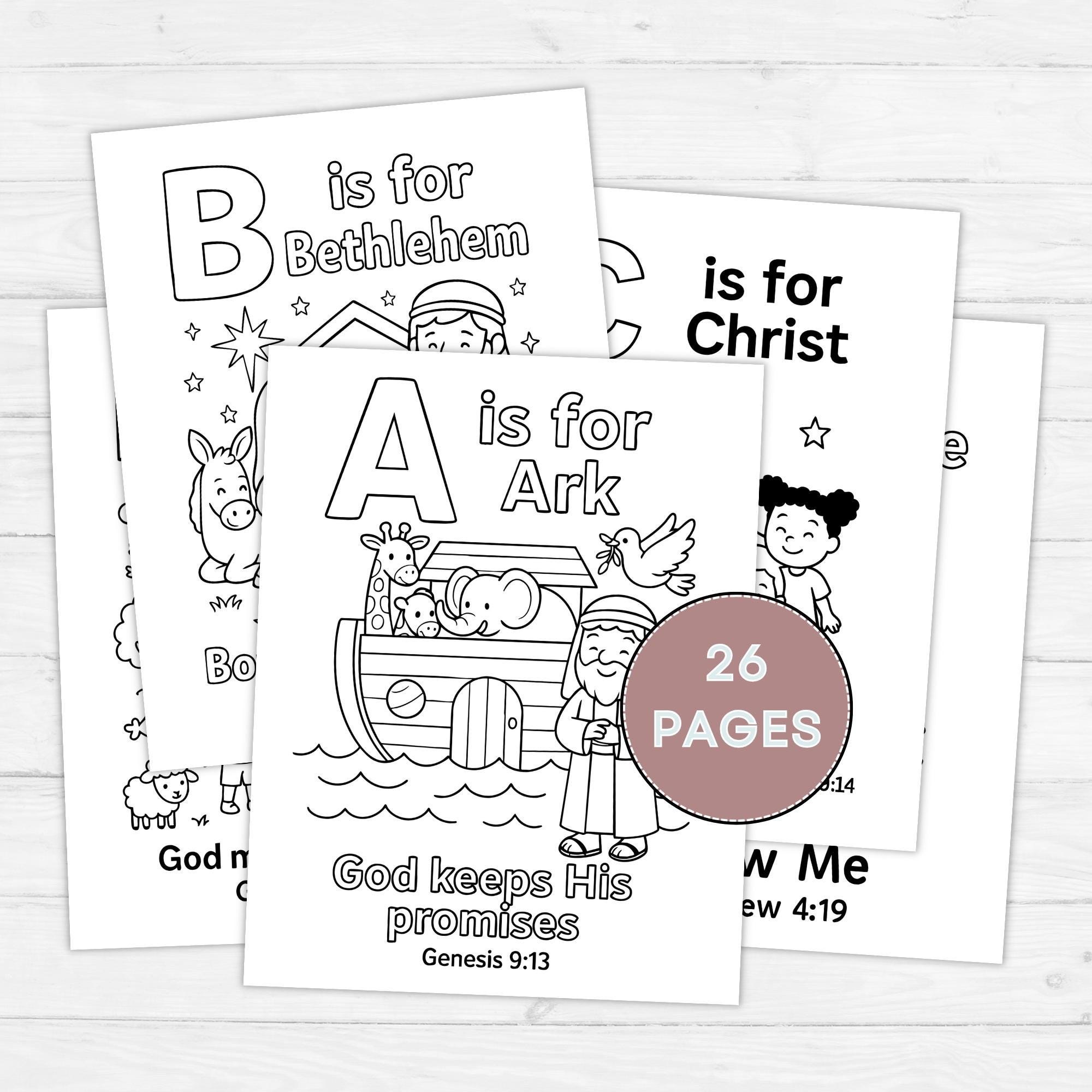 ABC Coloring Pages, Bible Verse Coloring Sheets, Kids Christian ...
