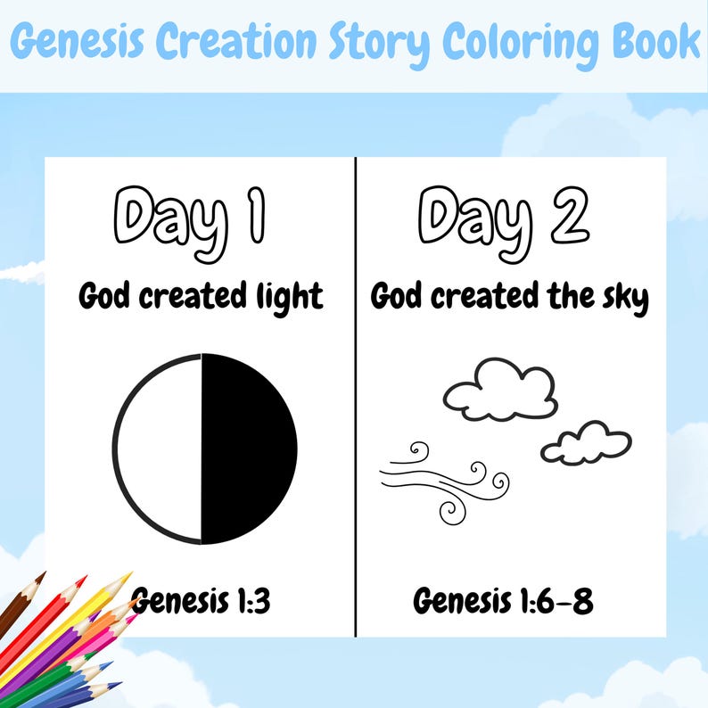 7 Days of Creation Flip Book Craft for Kids, Christian Bible Printable ...