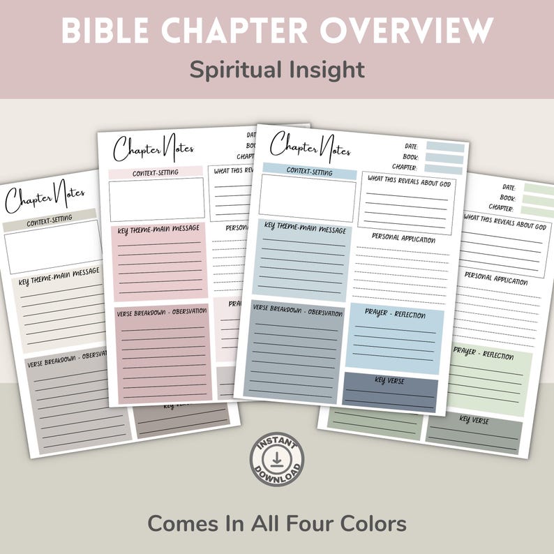 Printable Bible Study Notes, Scripture Journal Template (digital ...