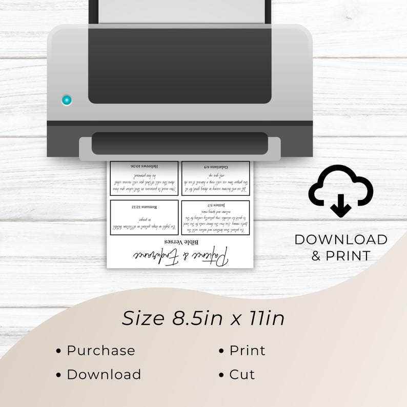 264 Printable Bible Verse Cards, 8.5x11 Digital Download, NIV Bible ...