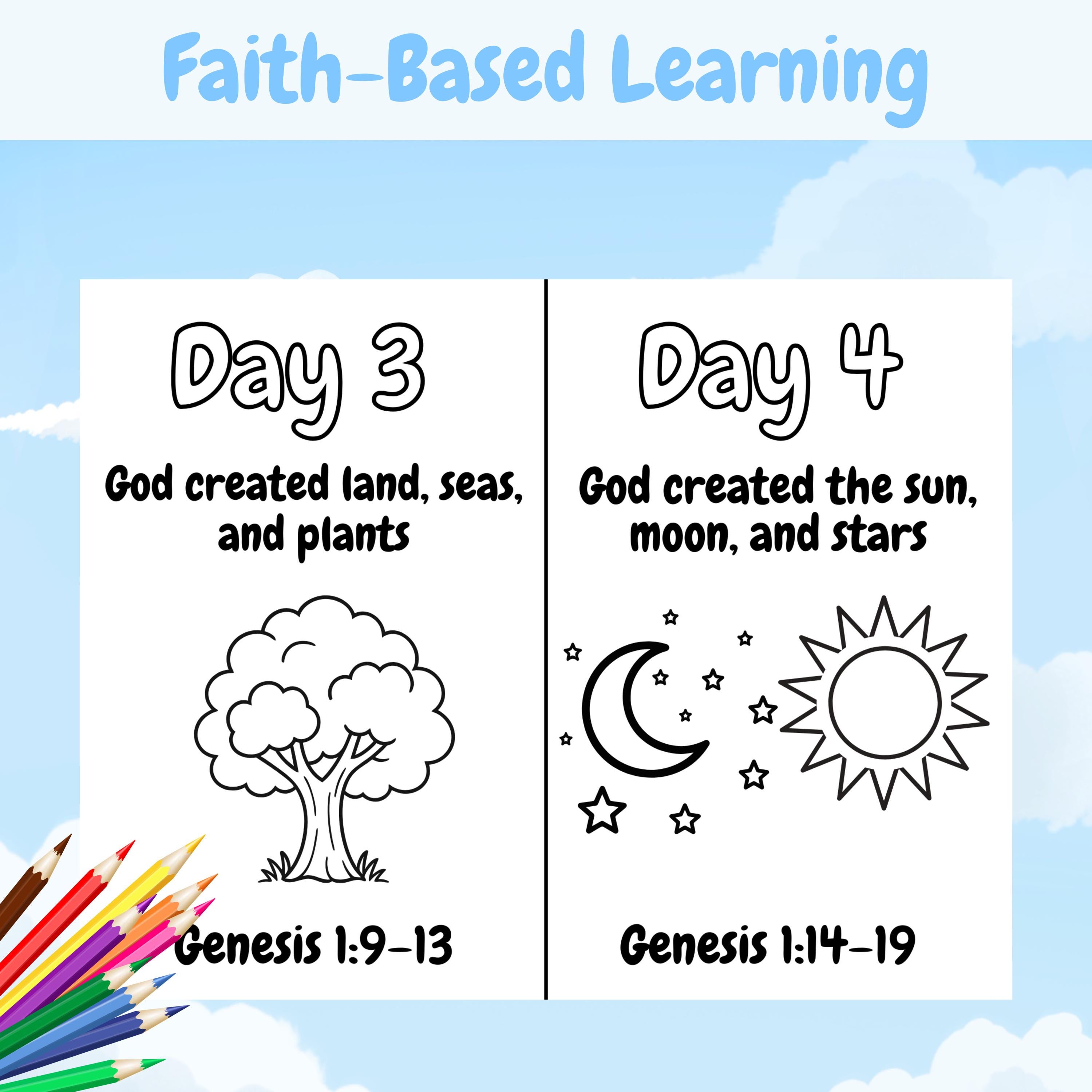 7 Days of Creation Flip Book Craft for Kids, Christian Bible Printable ...