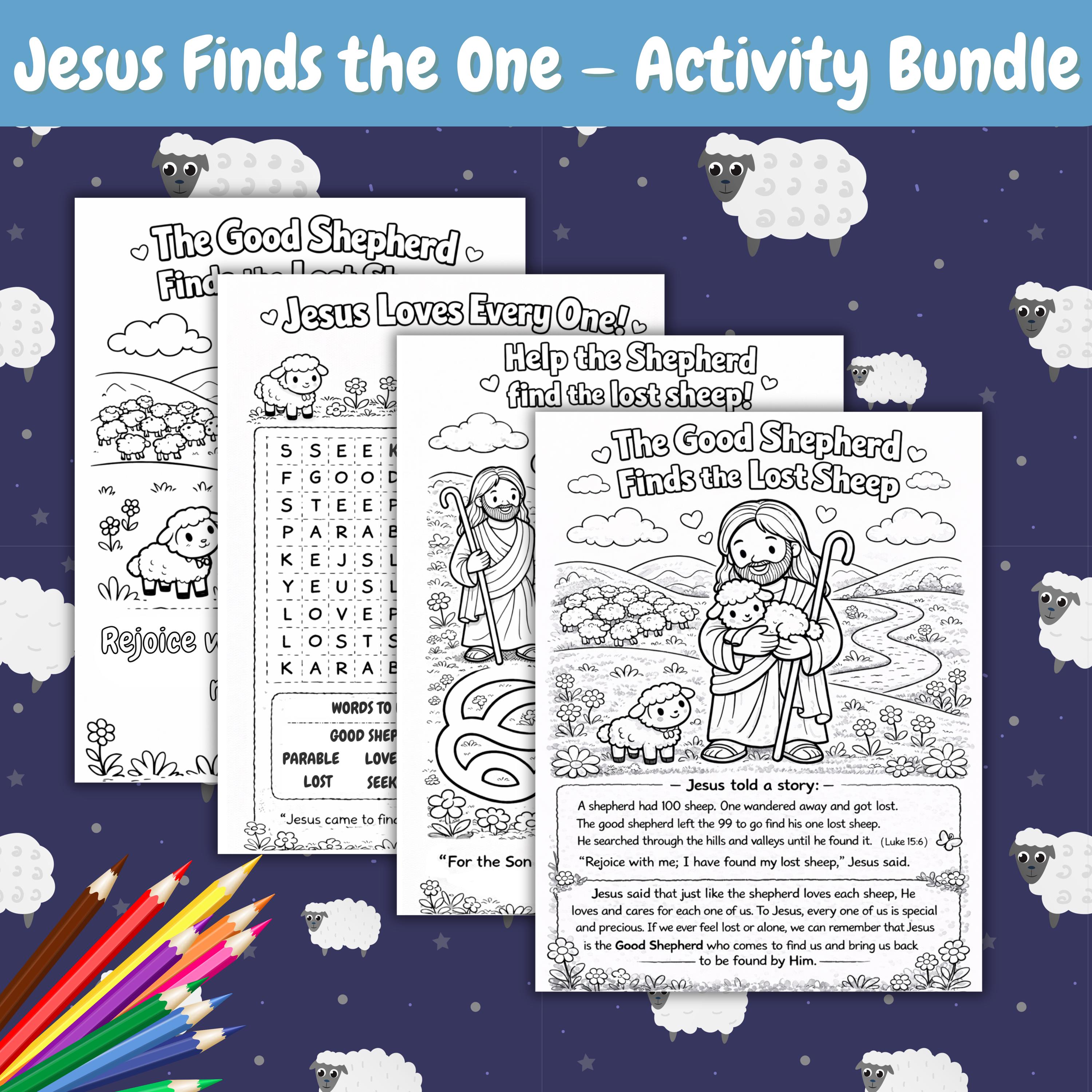 The Good Shepherd Sunday School Activity Sheets, Bible Lesson for Kids ...