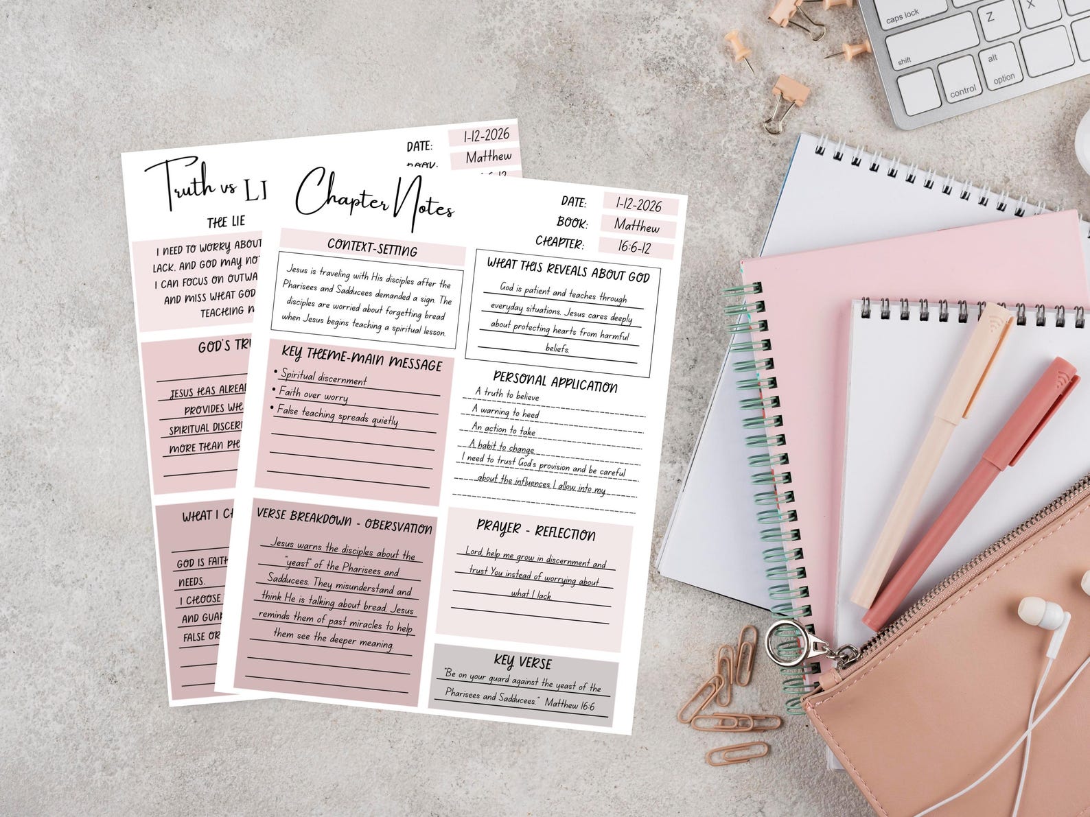 Printable Bible Study Notes, Scripture Journal Template (digital ...