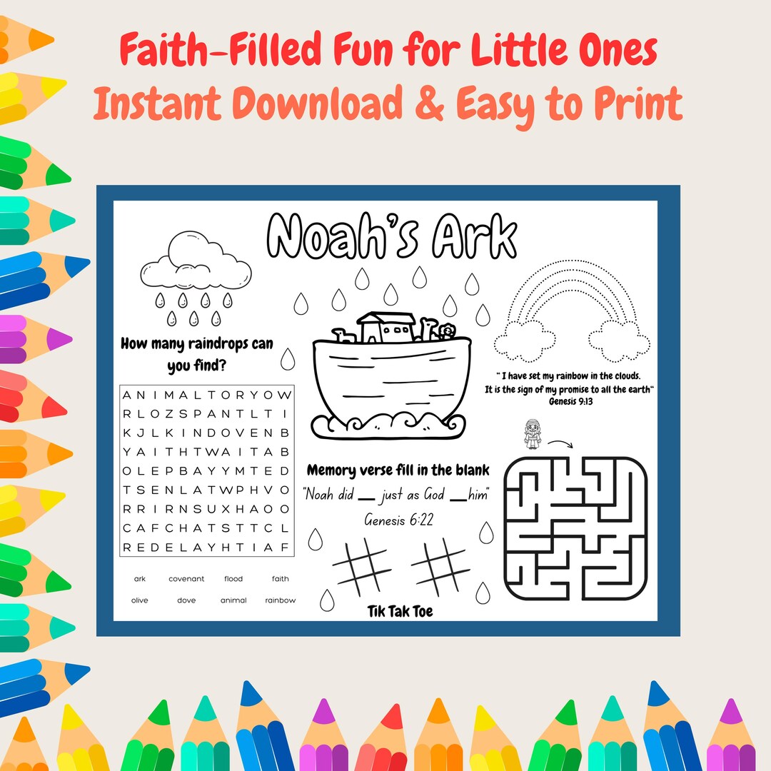 Noahs Ark Activity, Christian Homeschool Printables, Sunday School ...