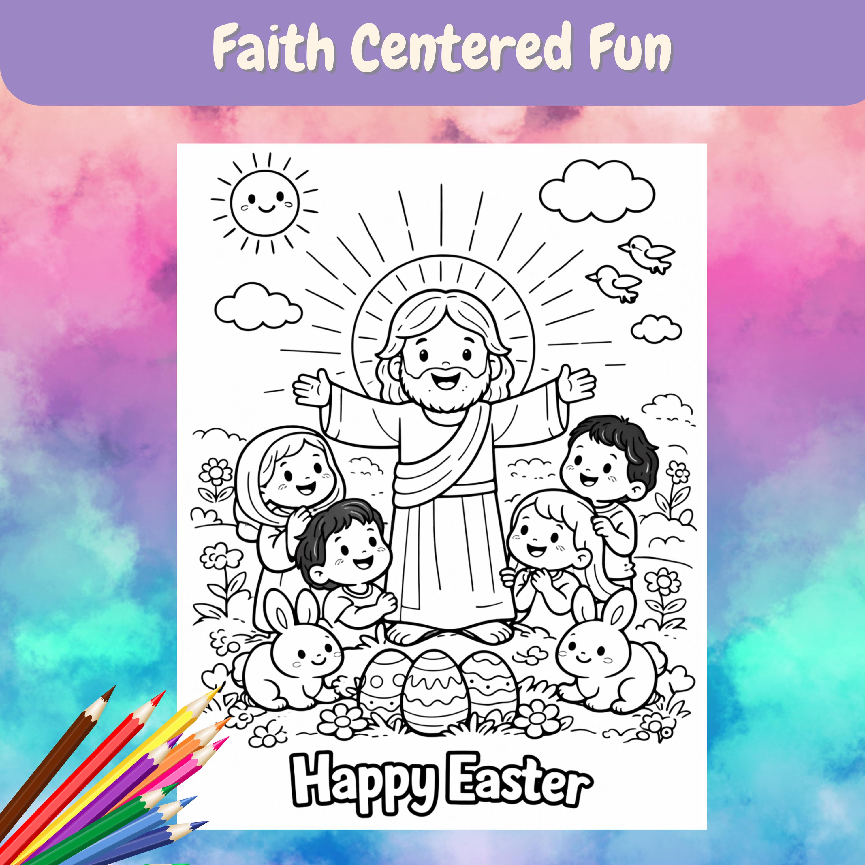 Christian Easter Coloring Pages for Kids, Bible Verse Resurrection ...