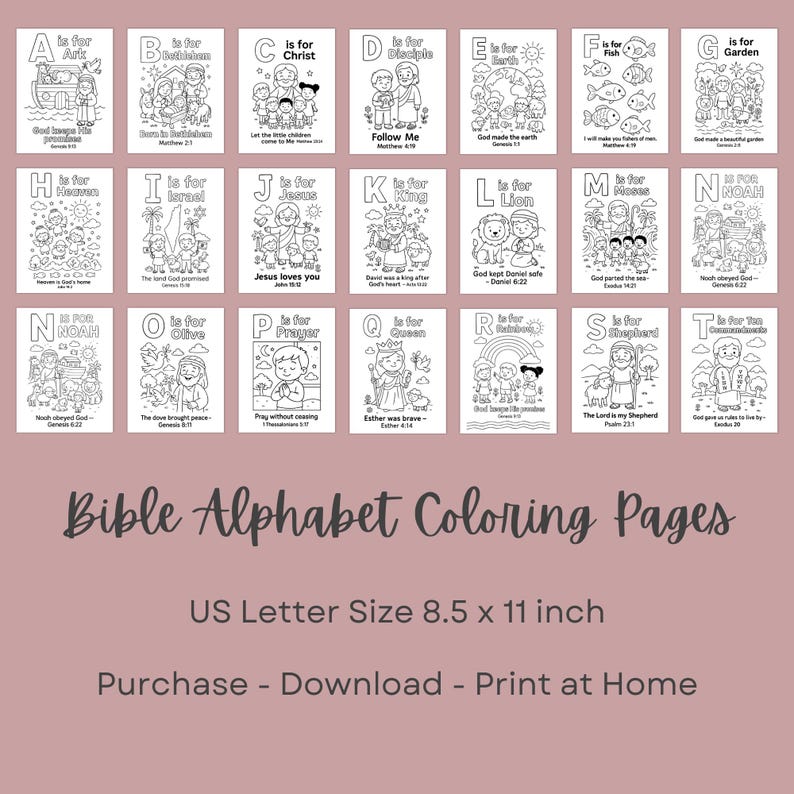 ABC Coloring Pages, Bible Verse Coloring Sheets, Kids Christian ...