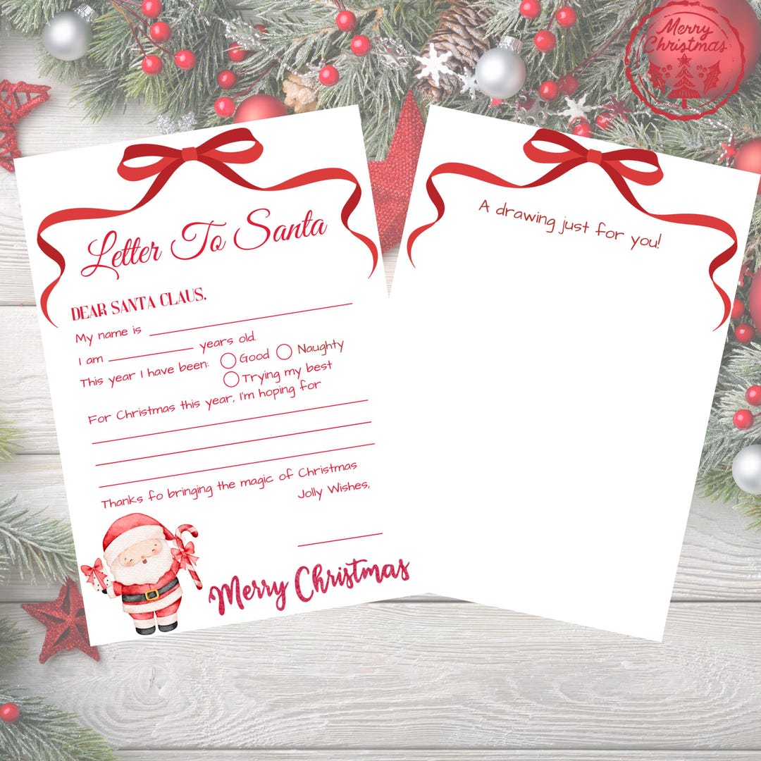 Dear Santa Letter, Christmas Letter to Santa, Christmas Wish List ...