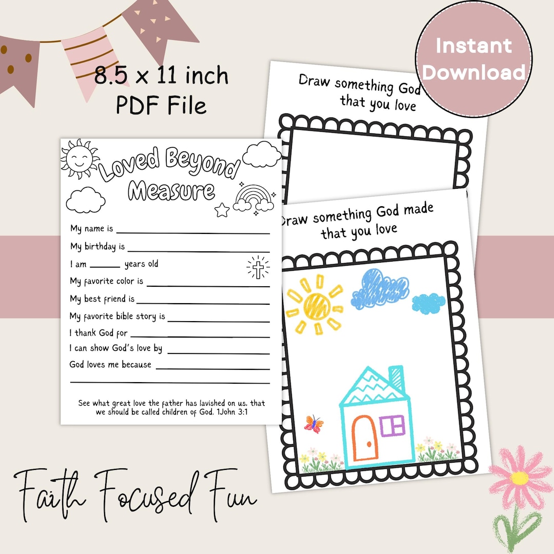 All About Me Christian Printable, Sunday School Activity, Christian ...