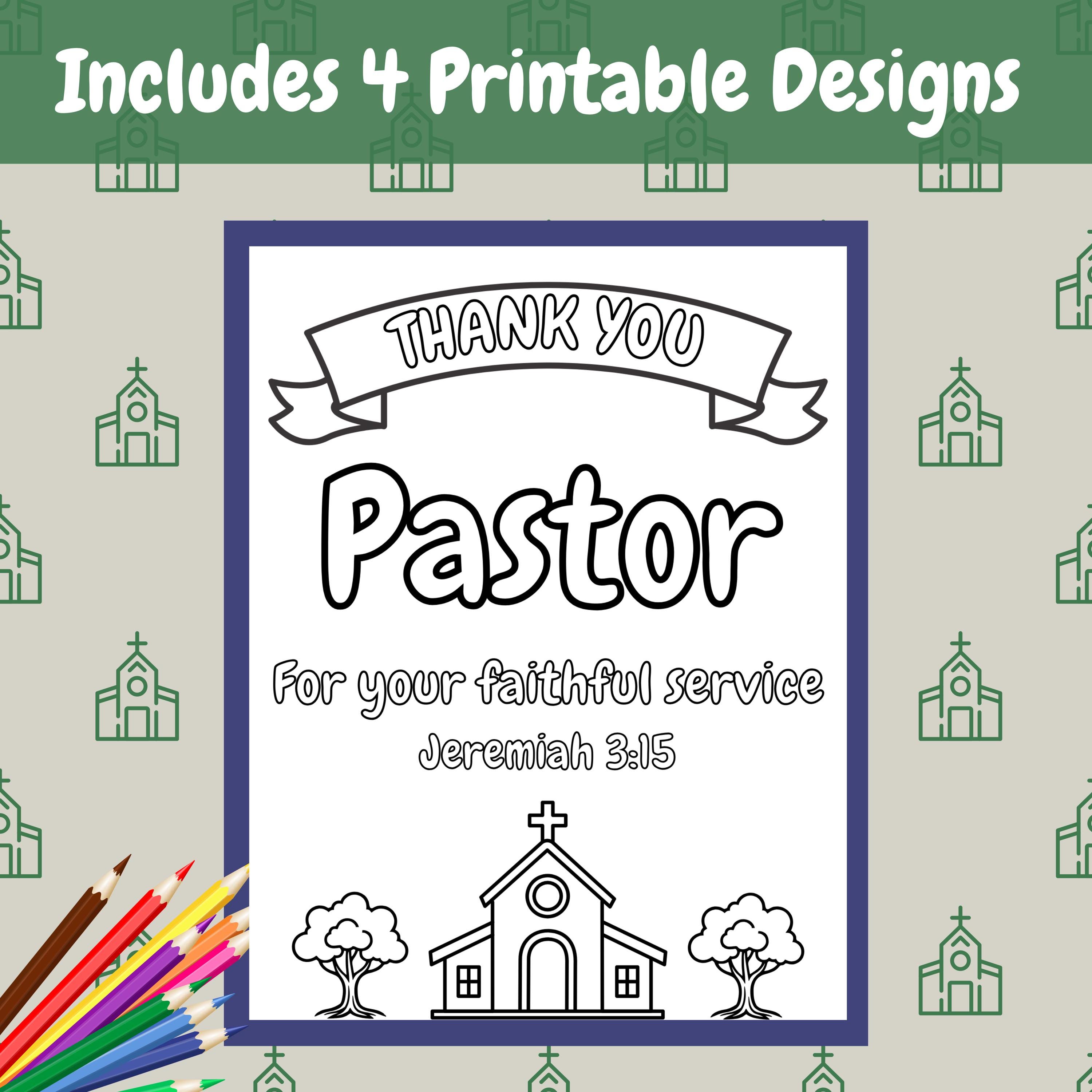 Thank You Pastor Kids Coloring Pages, 4 Coloring Pages for Paster ...
