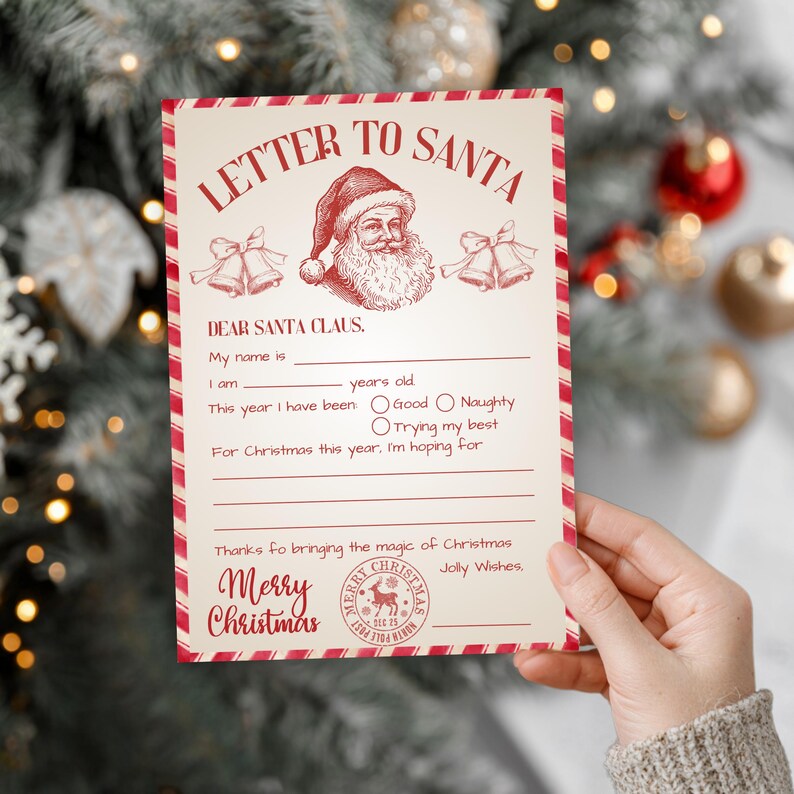 Christmas Letter to Santa, Christmas Wish List Printable, Dear Santa ...
