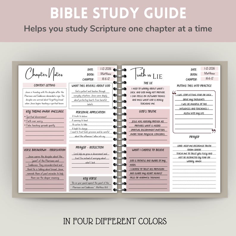 Printable Bible Study Notes, Scripture Journal Template (digital ...