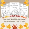 Thanksgiving Christian Coloring Pages Fall Season Bible Worksheets ...