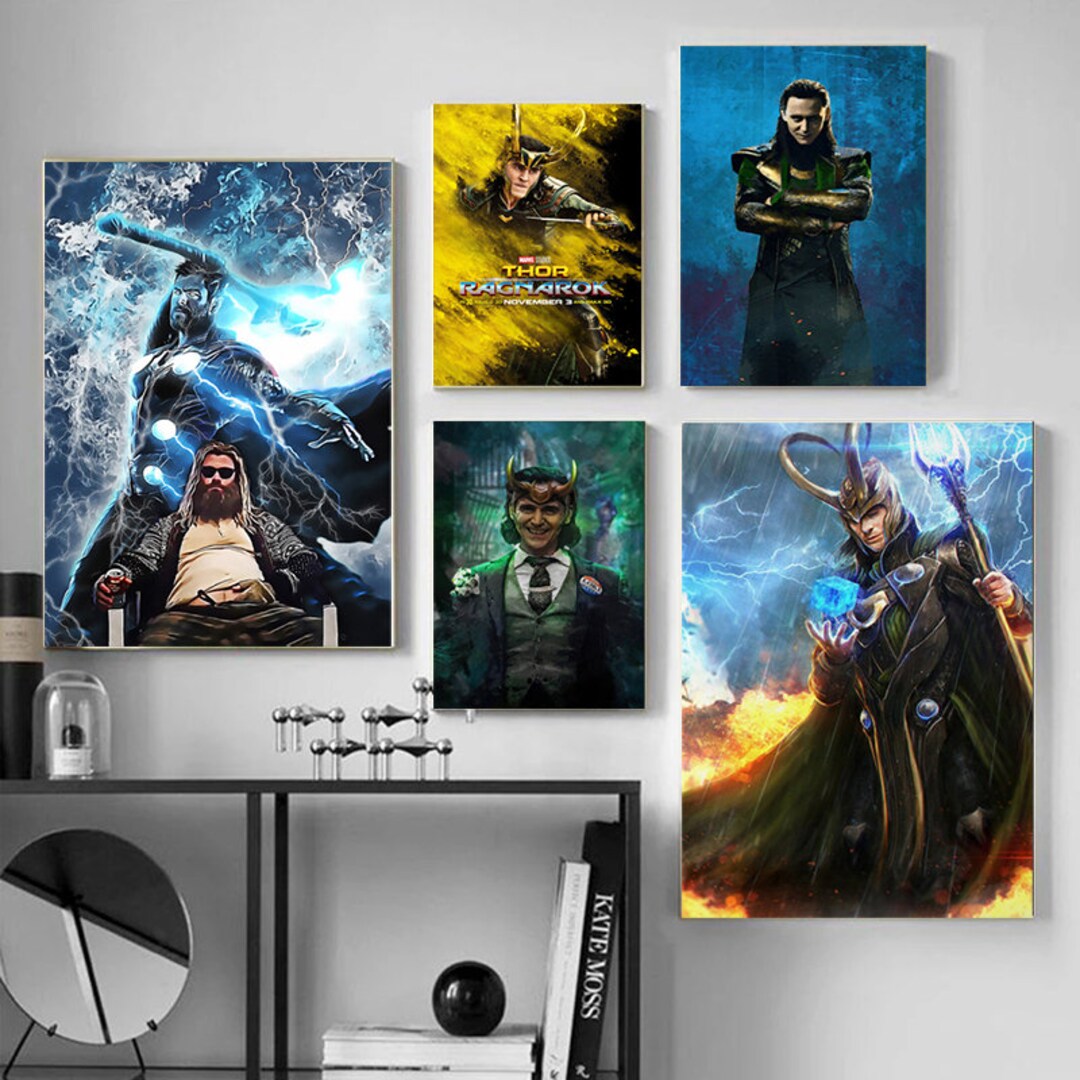 Marvel Avengers Superhero Thor Ragnarok Canvas Paintings Loki Endgame ...