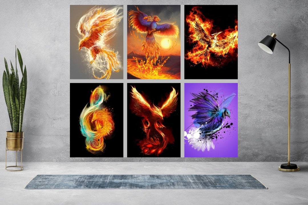 Abstract Golden Phoenix Painting Canvas Painting Wall Beautiful Modern ...