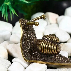 Enchanted Forest Handcrafted Chinese Tea Pets Antique Brass Snails Set ...