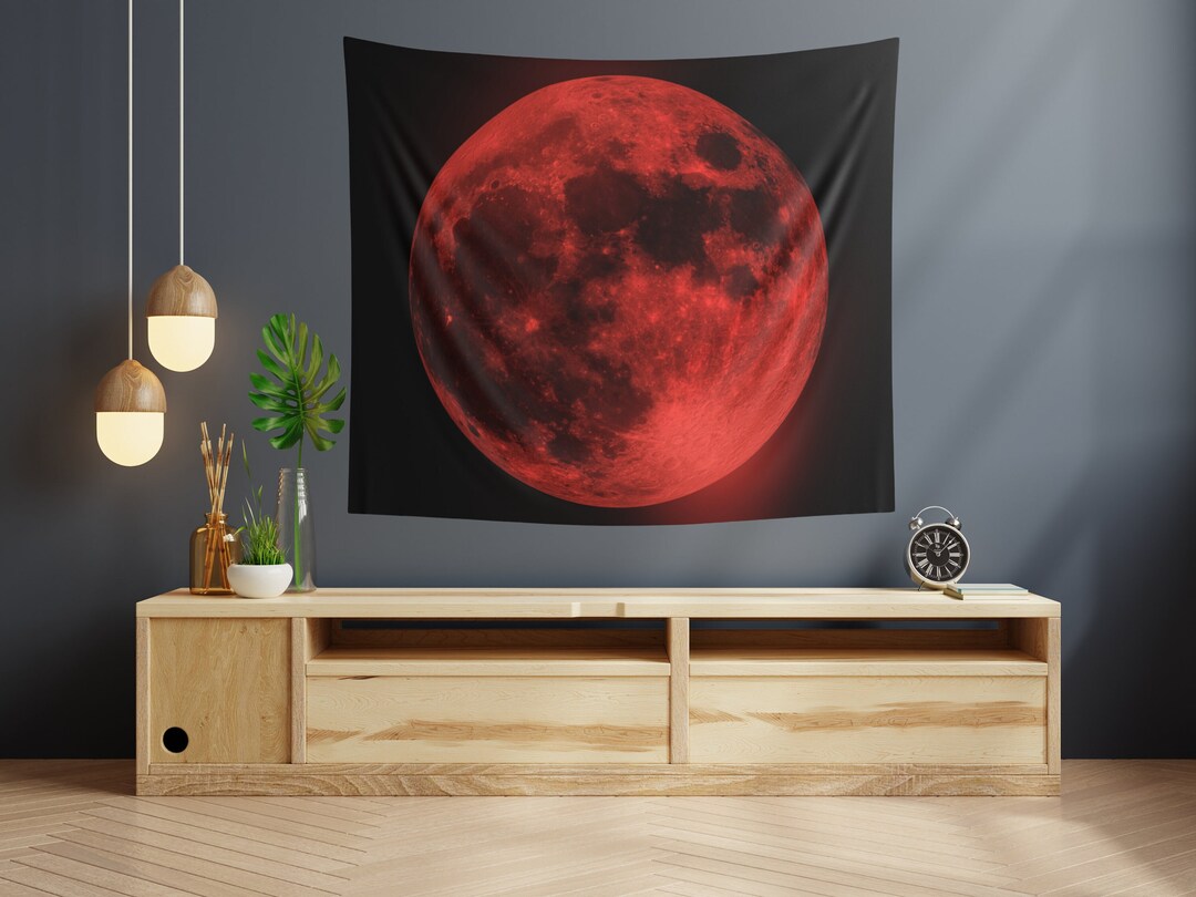 Witchy Blood Moon Tapestry, Moon Tapestry, Witchy Tapestry, Gothic ...