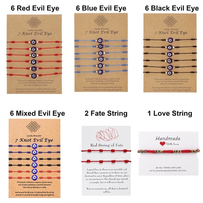 7 Knot Red String Bracelet Couples Bracelet Tibetan - Etsy