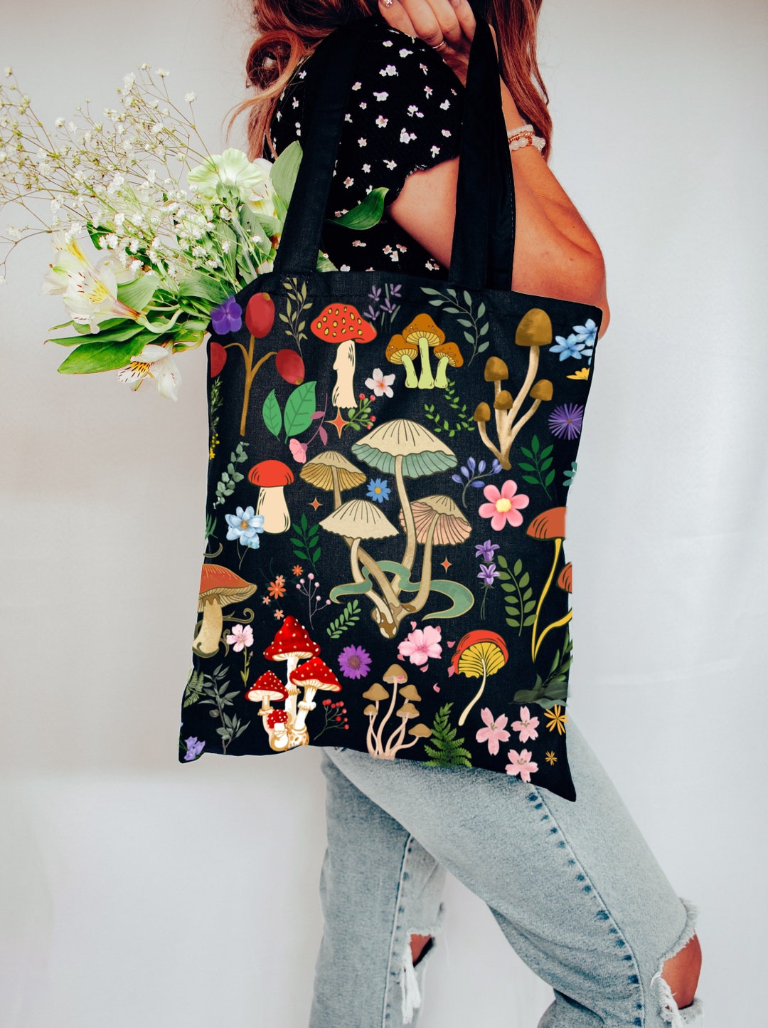 Cute & Trendy Mushroom Bag, Mushroom Tote Bag, Bridesmaid Tote Bag ...