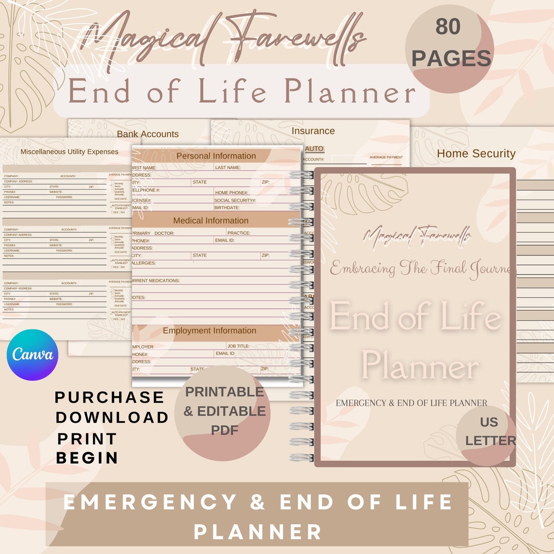 Magical Farewells End of Life Planner Editable & Printable, Final ...