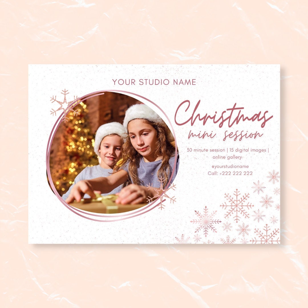 Christmas Mini Session Template, Christmas Mini Session Rose Gold ...
