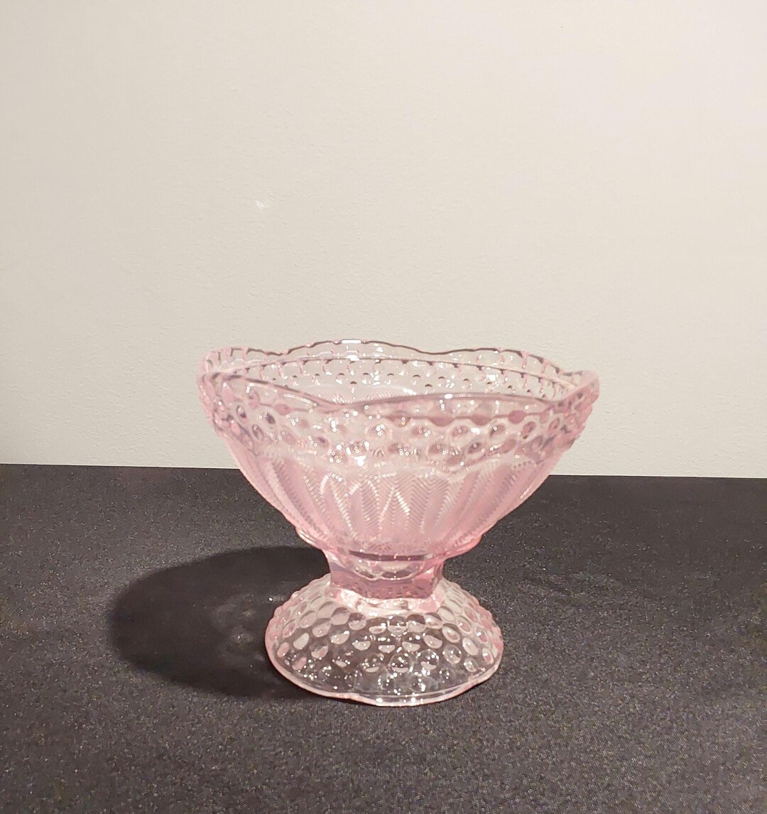 Vintage Hobnail Pink Pedestal Depression Candy Dish - Etsy