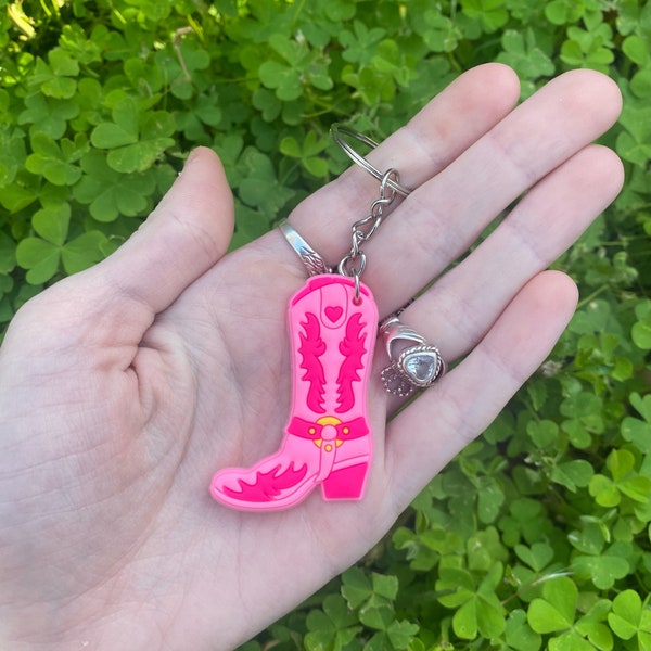 Cowgirl Boot Keychain - Etsy