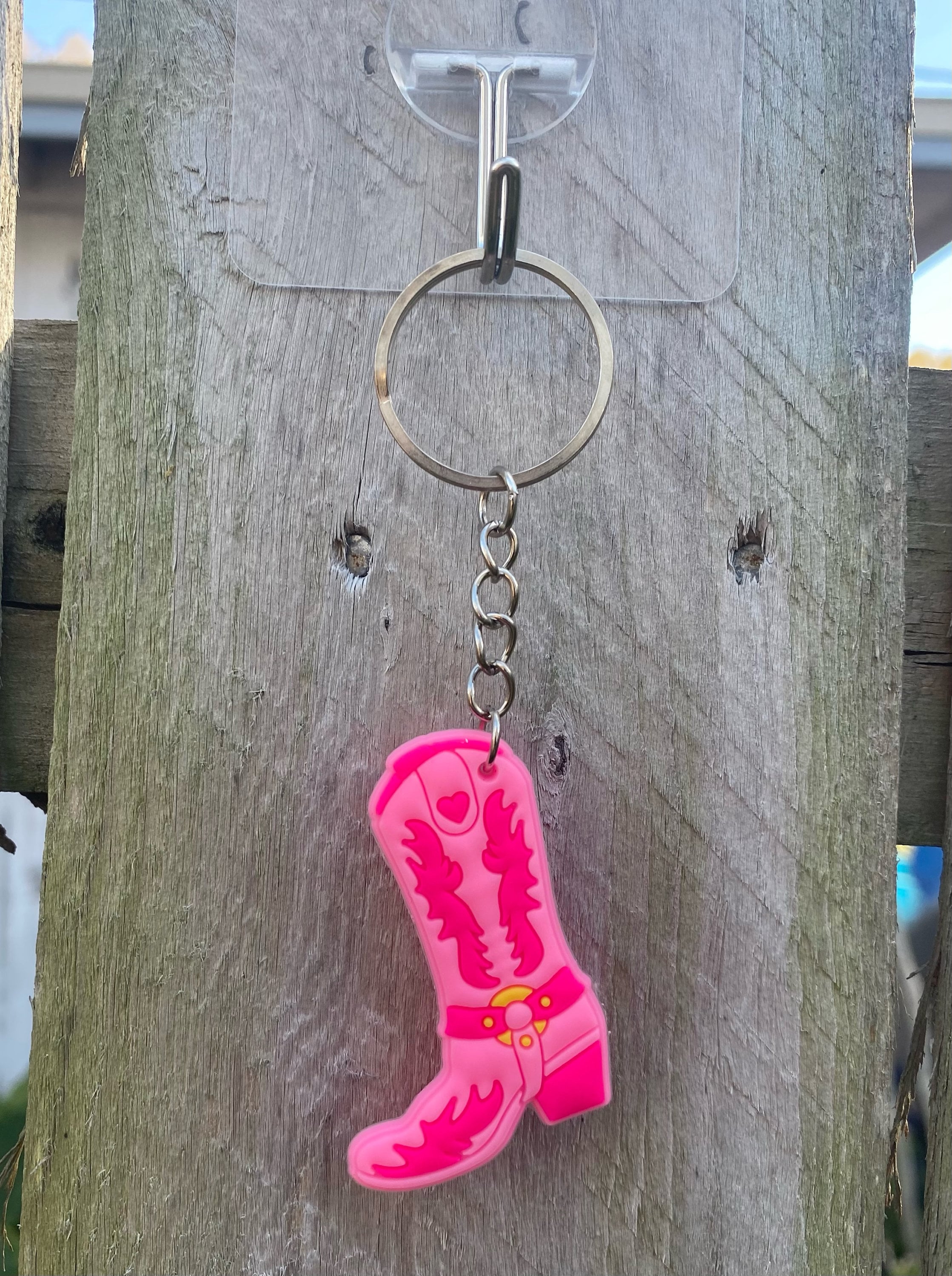 Pink Cowgirl Boot Keychain - Etsy