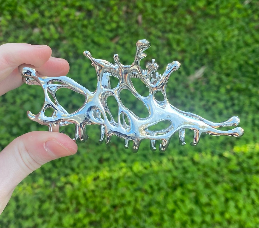 Edgy Metal Silver Claw Clip - Etsy