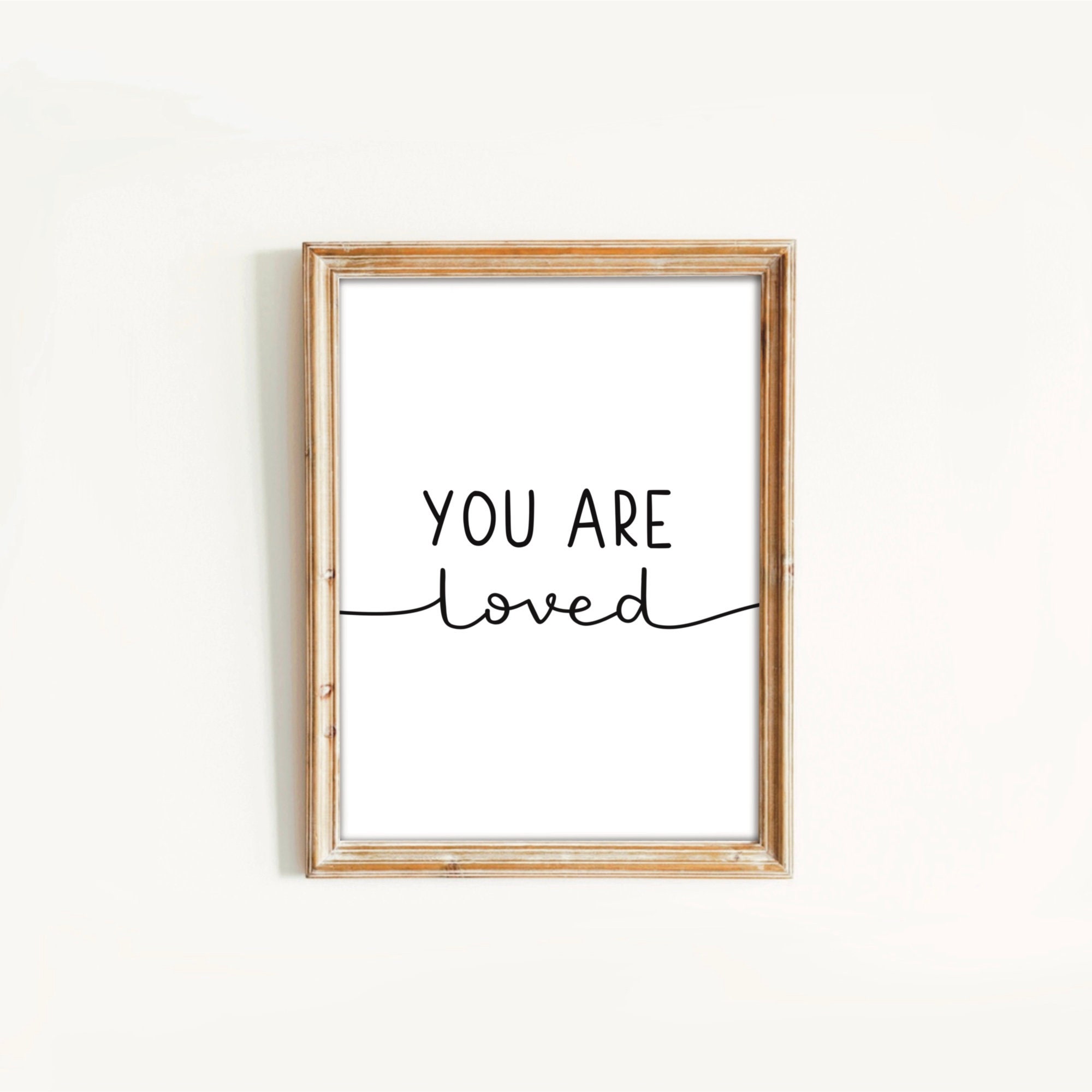 You Are Loved Print, Typography Wall Art, Quote Poster, Inspirational ...