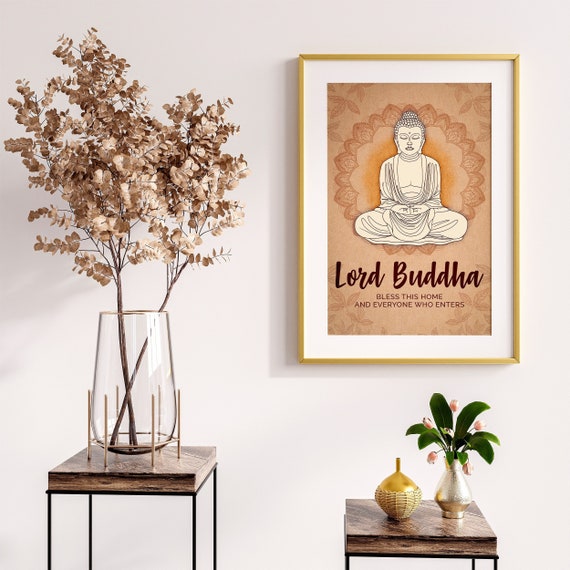 Om Mani Padme Hum Sanskrit Poster, Lord Buddha Wall Art,, 52% OFF