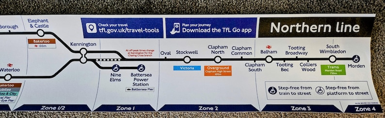 Northern Line Tube Map - Etsy UK