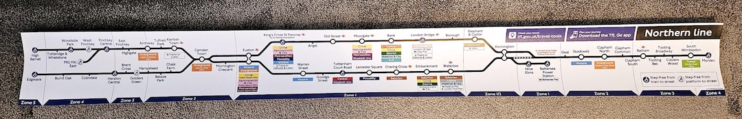 Northern Line Tube Map - Etsy UK