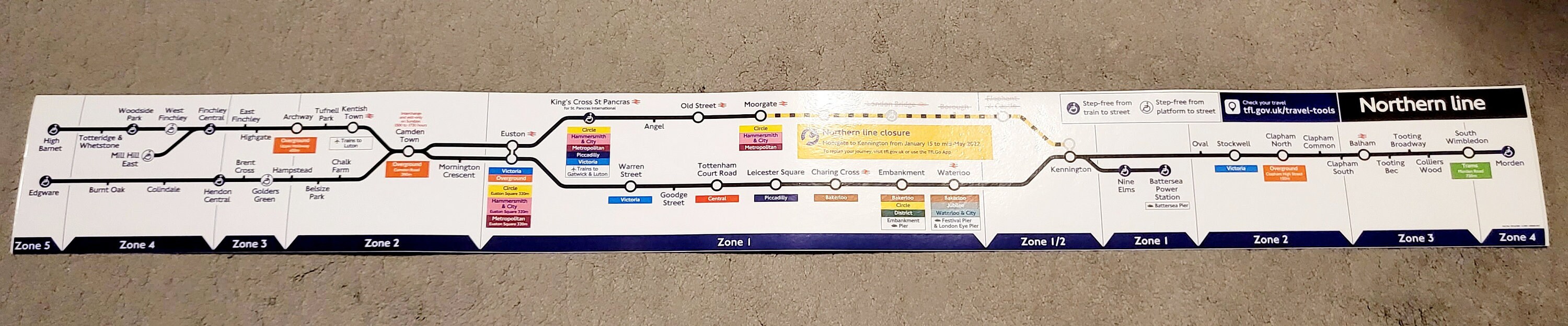 Northern Line Tube Map - Etsy UK