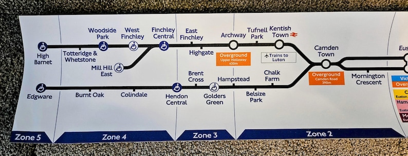 Northern Line Tube Map - Etsy UK