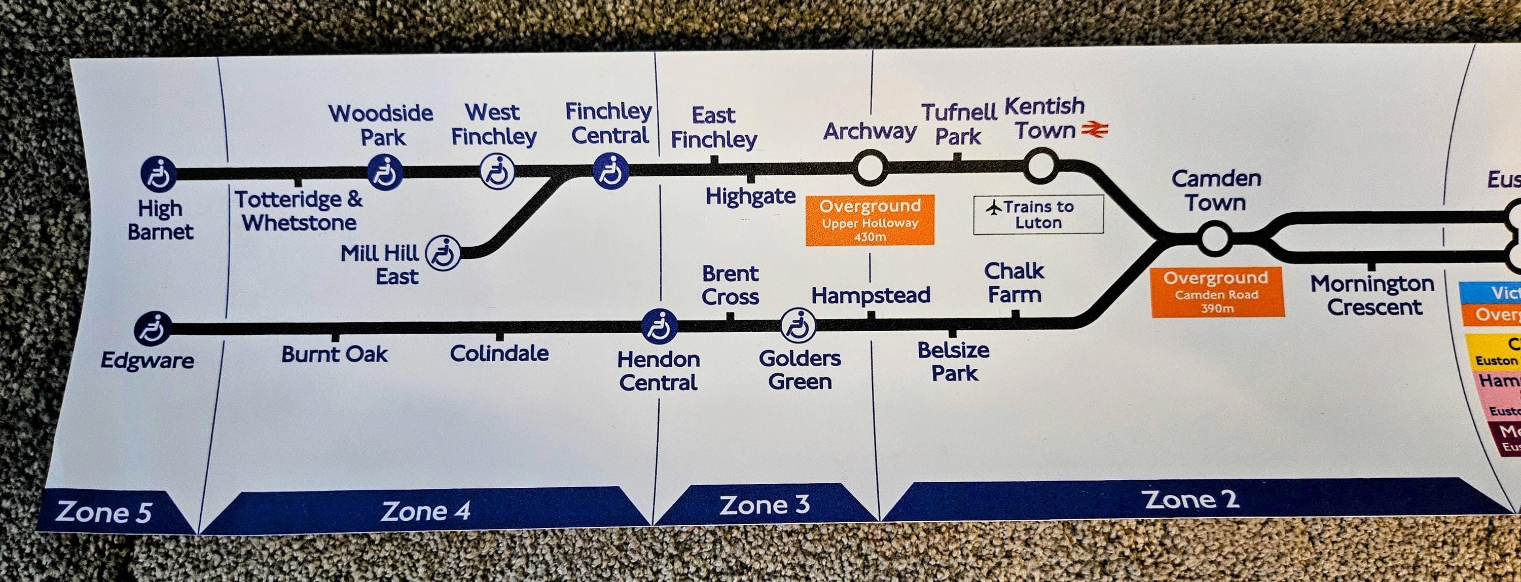 Northern Line Tube Map - Etsy UK