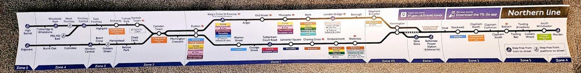 Northern Line Tube Map - Etsy