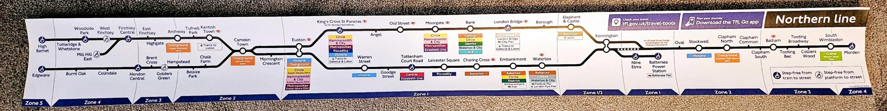 Northern Line Tube Map - Etsy UK