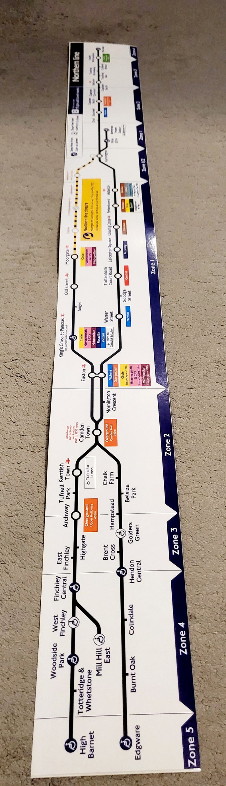 Northern Line Tube Map - Etsy